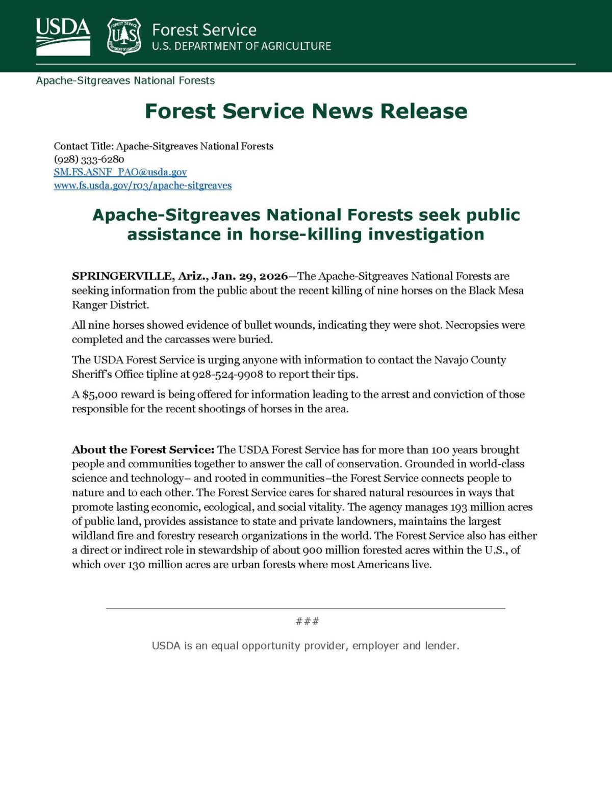 Nine Horses Fatally Shot: $5000 Reward For Information Leading to ...